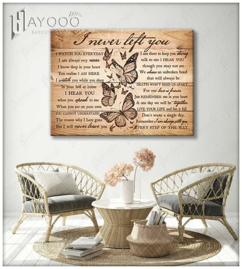 Hayooo Beautiful Butterfly Canvas I Never Left You Sign Wall Art Decor ...